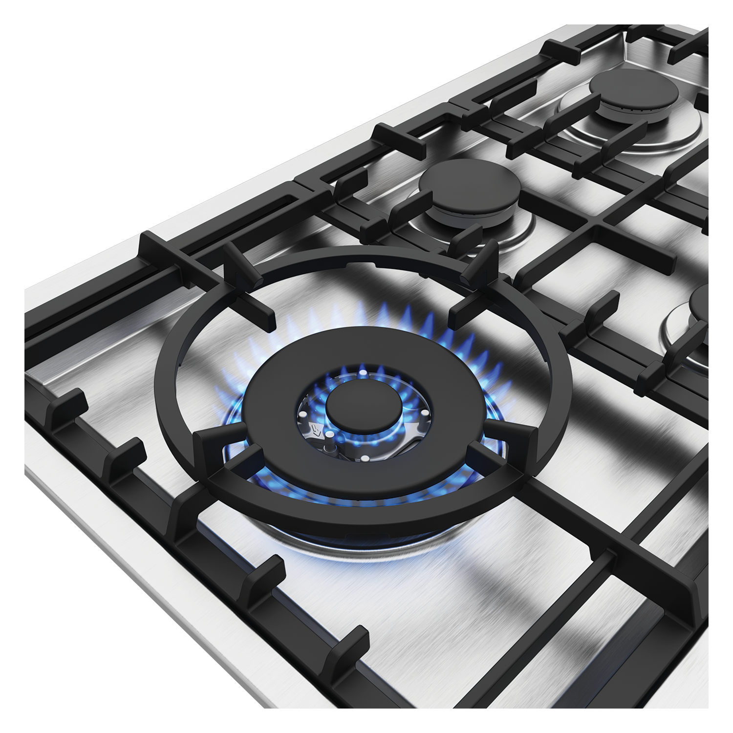 75cm 5 Burner Stainless Steel Gas Cooktop - HG75FXB | AEG