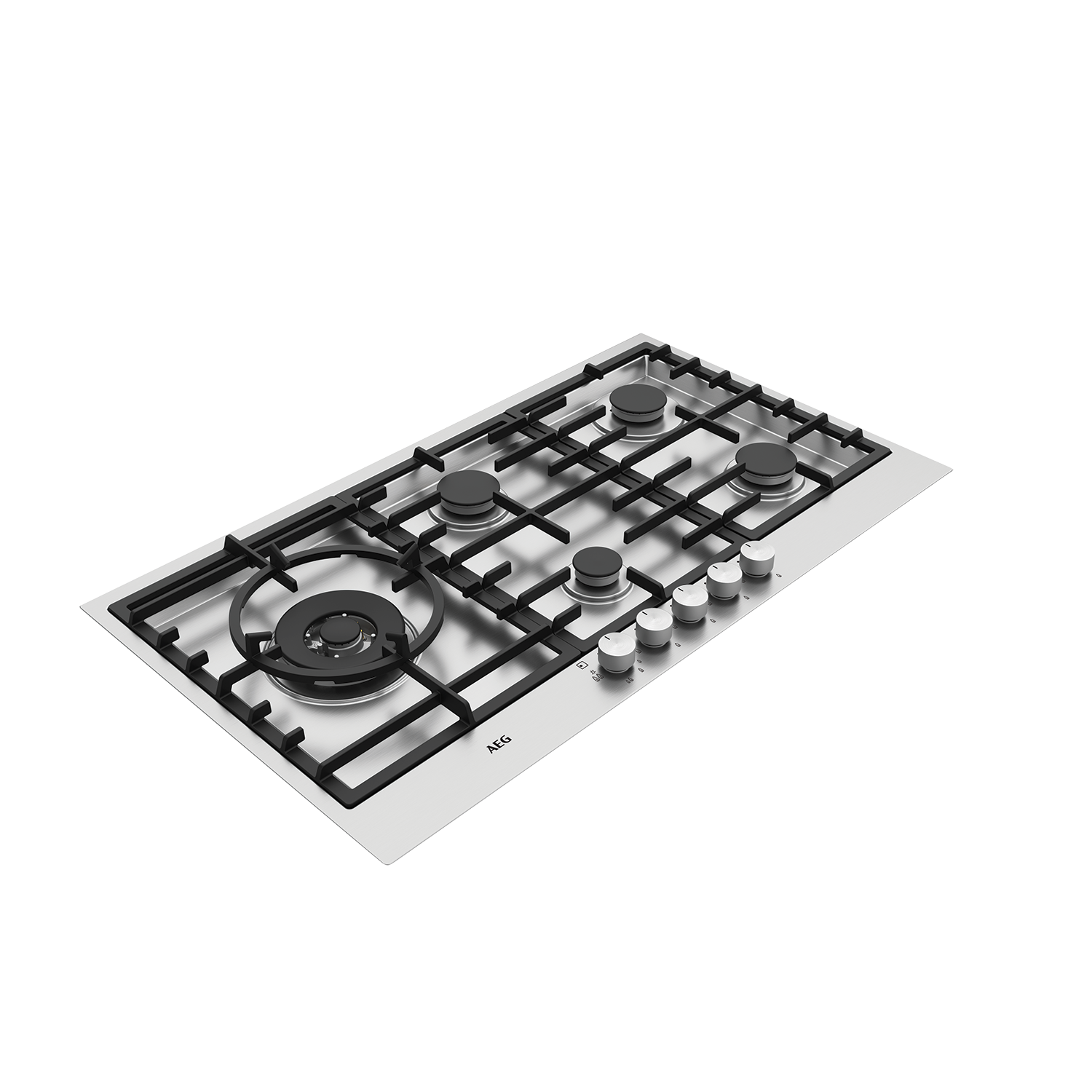 90cm 5 burner stainless steel gas cooktop - HG90FXB | AEG