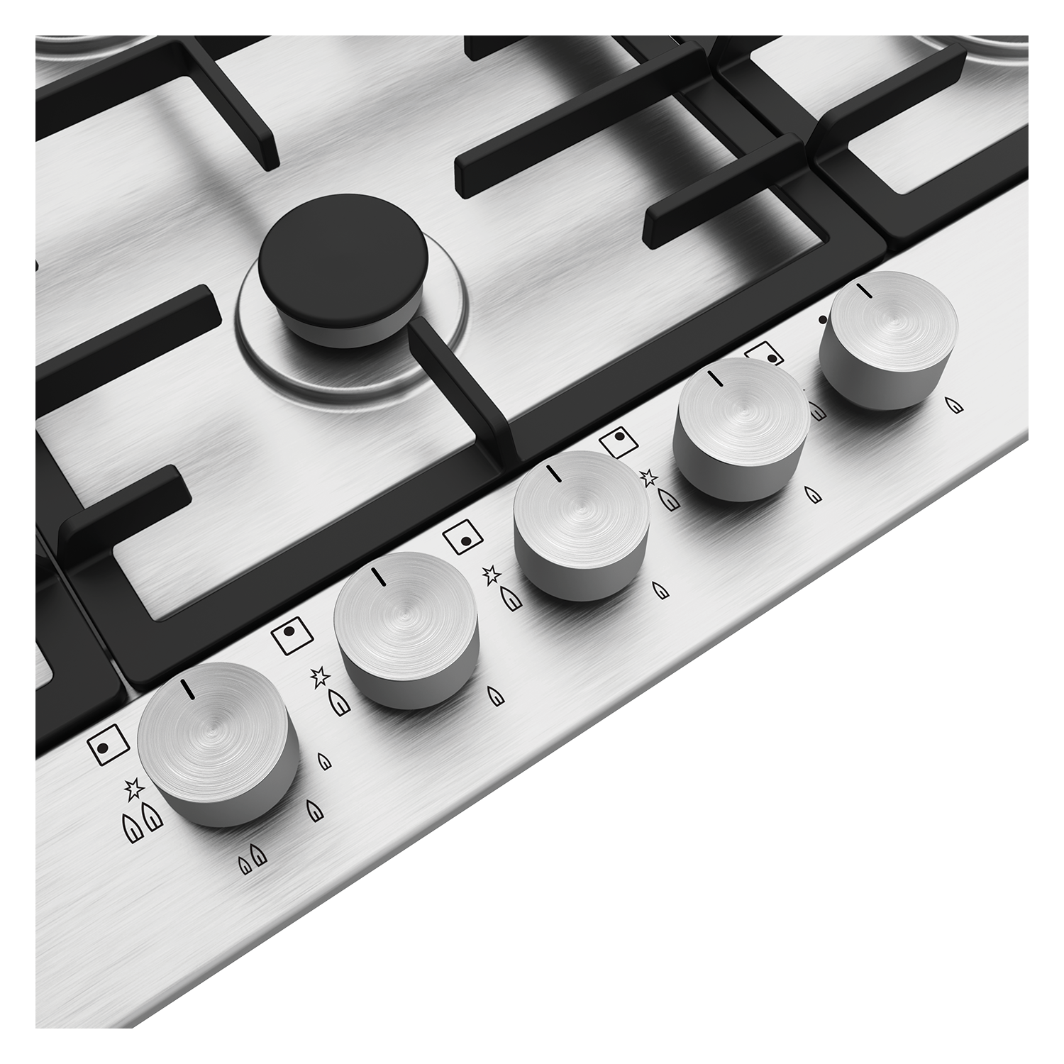90cm 5 burner stainless steel gas cooktop - HG90FXB | AEG