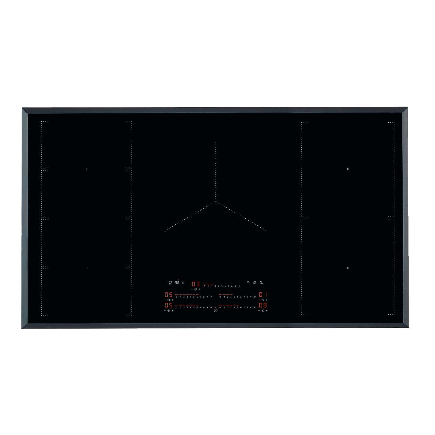 90cm 5 zone induction cooktop with ProCook - IKE95771FB | AEG