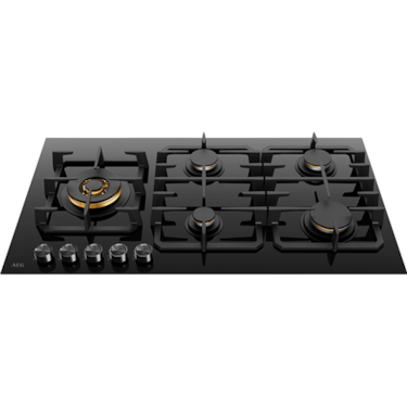 90cm 5 Burner Ceramic Glass Gas Cooktop - HGC9566BB | AEG