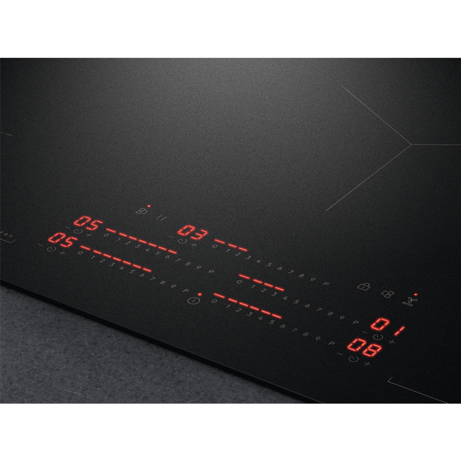 80cm 5 Zone Induction Cooktop with SaphirMatt Surface, Matte Black ...