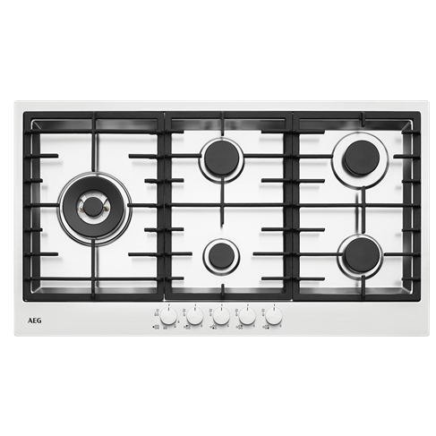 90cm 5 burner stainless steel gas cooktop - HG90FXA | AEG